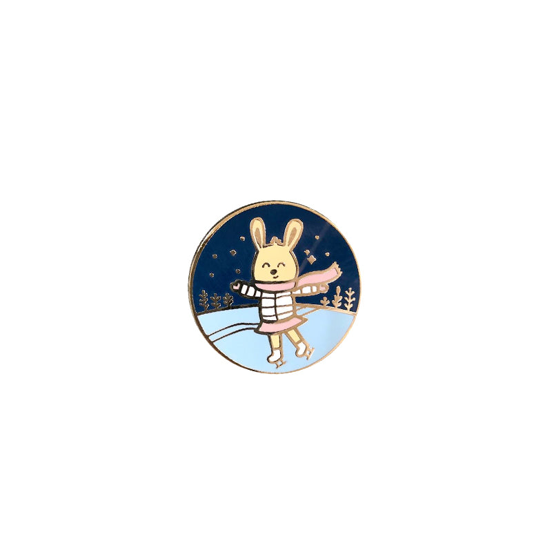 Skating Bunny Enamel Pin – Jessica Ku Design